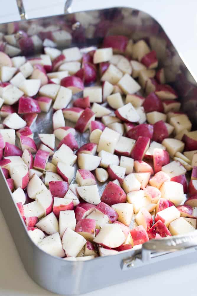 One-Pan Greek Marinated Chicken & Potatoes - Perry's Plate