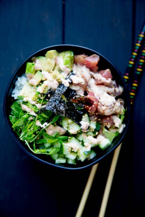 Spicy Tuna Poke Recipe - Perry's Plate