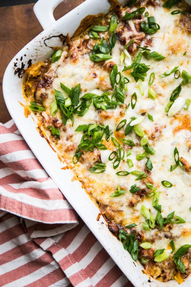Bbq Pulled Pork Spaghetti Squash Bake Perrys Plate