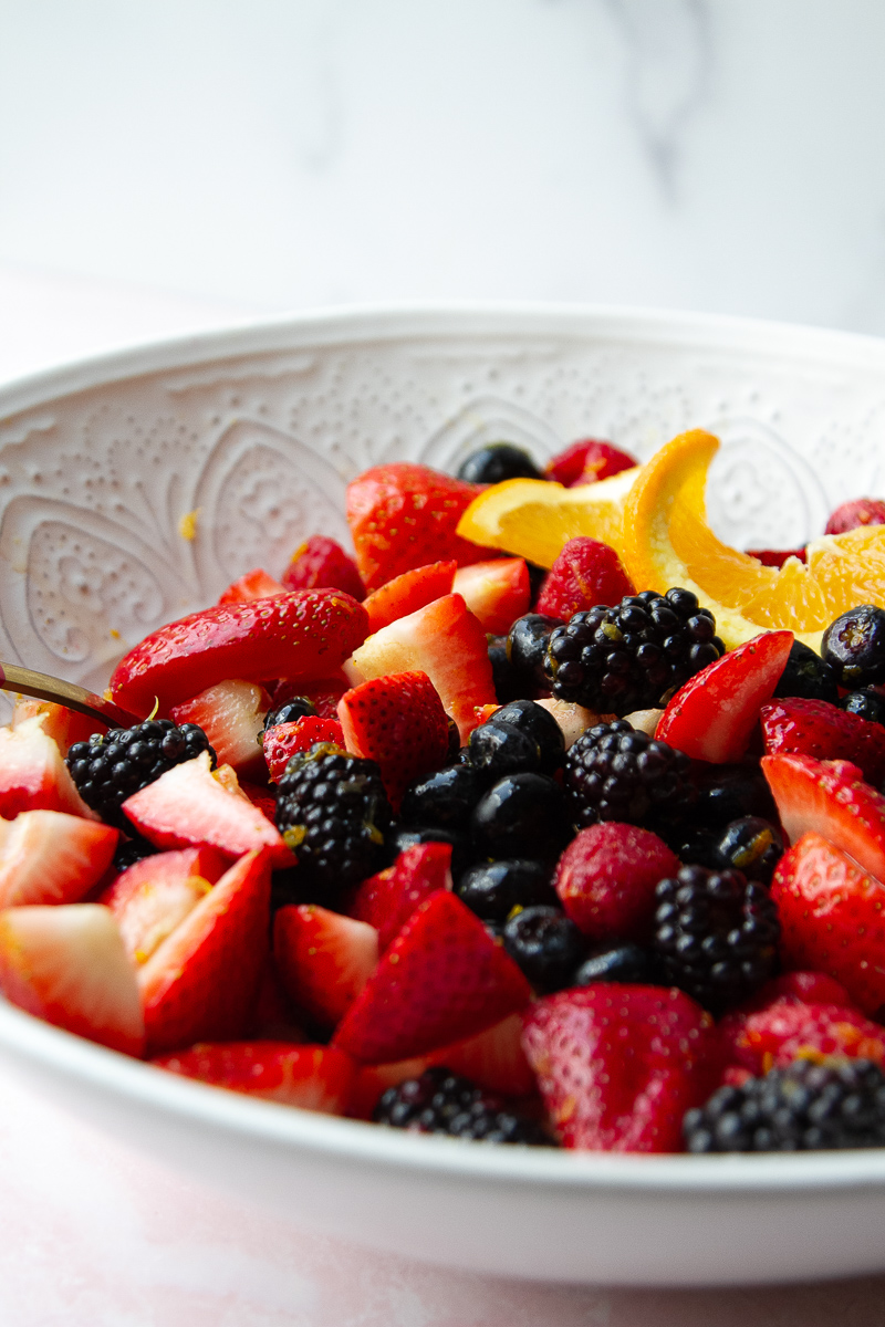 Easy Berry Salad with Orange Vanilla Dressing - Perry's Plate