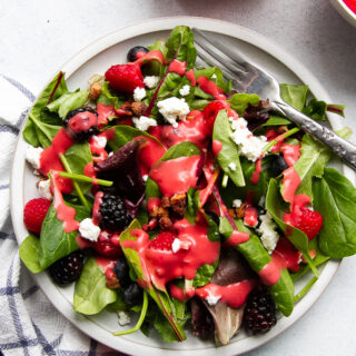 Spring Mix Salad Recipe with Raspberry Vinaigrette - Perry's Plate
